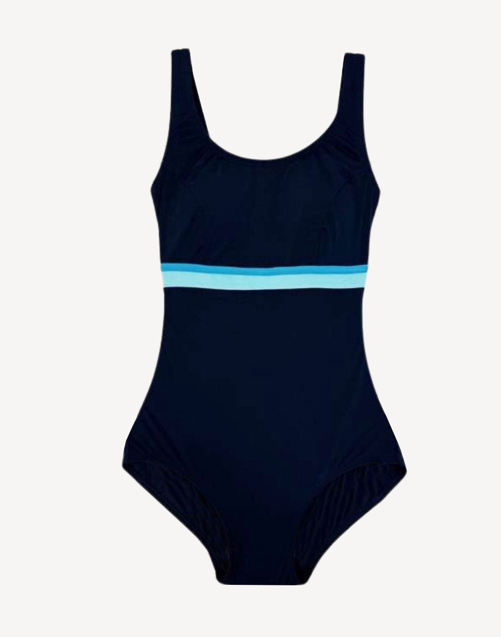 Horizontal Splice Polyester One Piece Swimsuit
