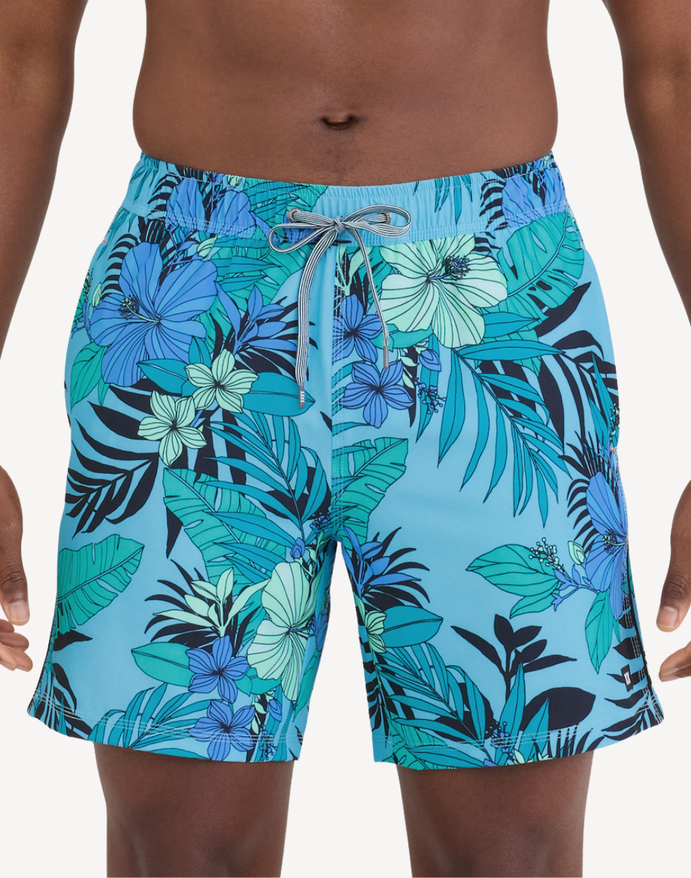 Hibiscus Jungle Oh Buoy 18" Brief Liner Mens Swim Trunk Saxx